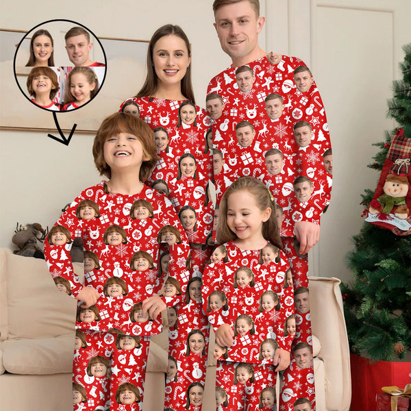 Custom Photo Pajamas Family Matching Set Christmas Matching Sleepwear ...