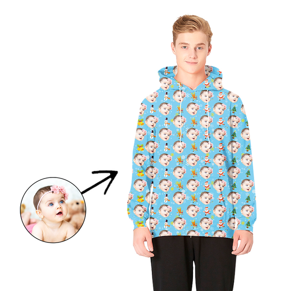 Custom Photo Hoodies Snowman And Reindeer – photo pajamas