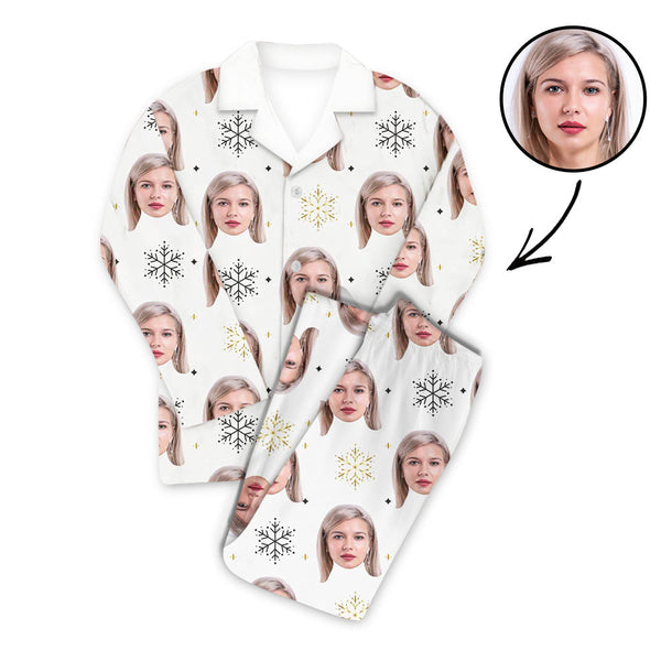 Custom Photo Pajamas Set Unisex Beautiful Snowflake – photo pajamas